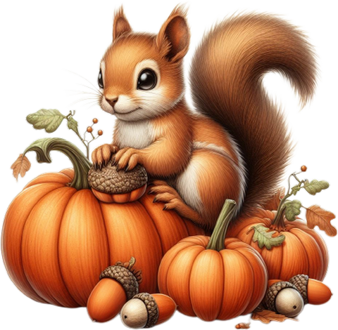 Automne, animal, écureuil png - Fall squirrel clipart ai