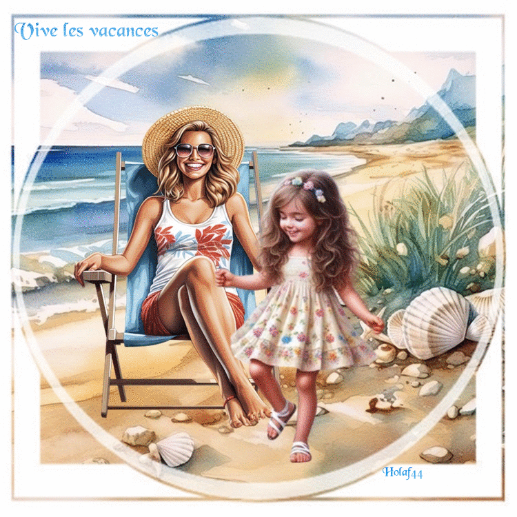 Vive les vacances, création été, mer, plage d'Yvette