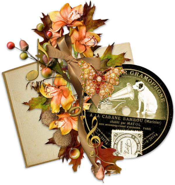 Tube png automne, musique - Herbst - Autumn music png