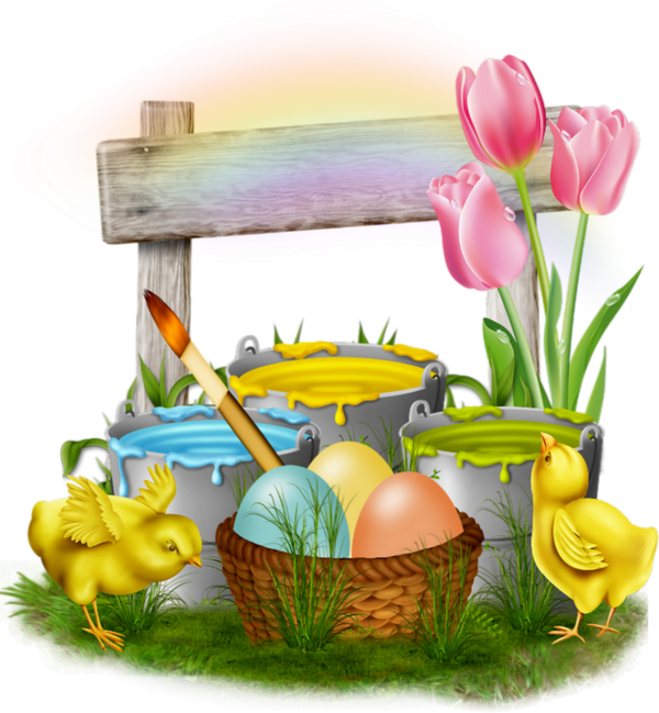 Cadre png Pâques, printemps - Easter frame png