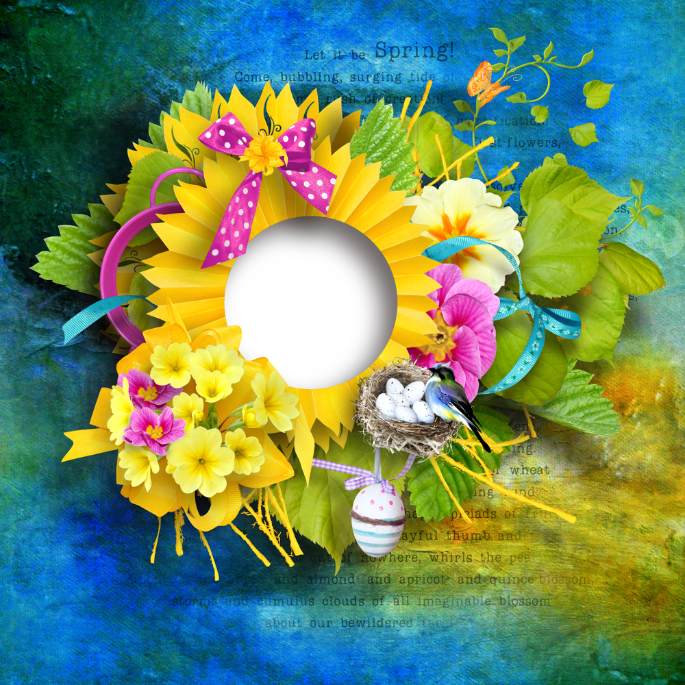 Pâques, Printemps : cadre png - Easter frame png, spring