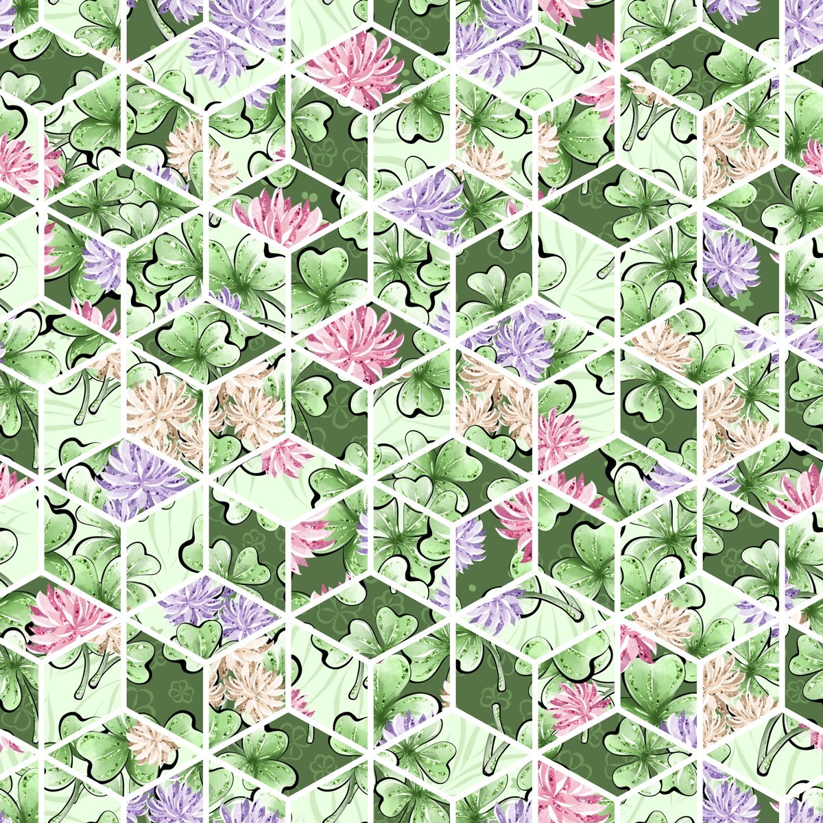 ♣ Papier scrapbooking St Patrick . Clover, digital paper ♣