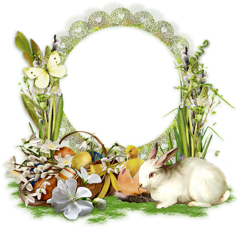 Cadre Pâques png transparent / Easter frame png