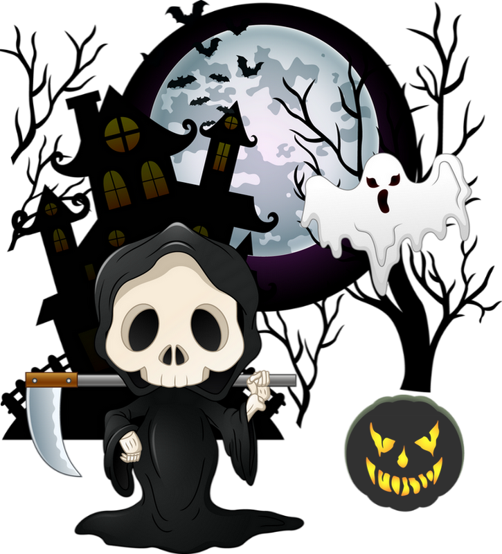 Halloween png, tube 31 octobre - Scary night clipart