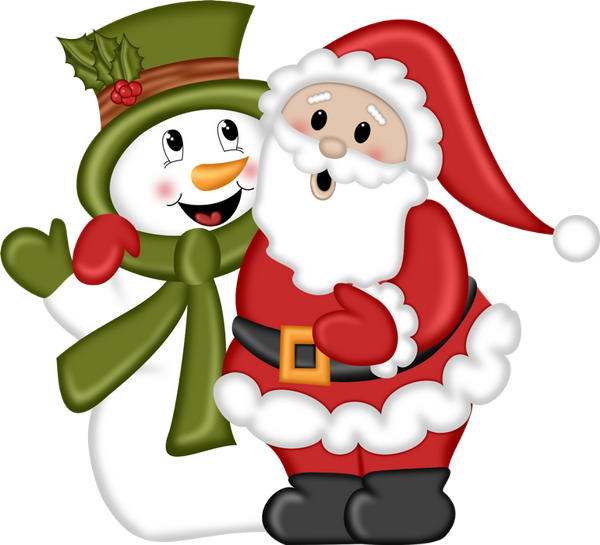 Père Noël & bonhomme de neige png - Santa & snowman