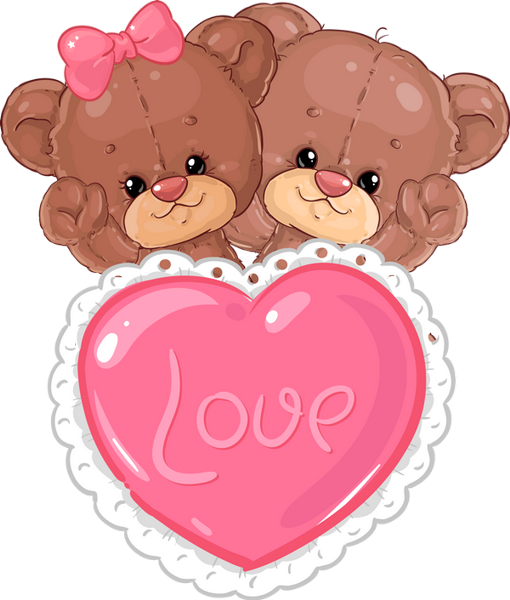 ♥ St Valentin, oursons png, coeur - Love bears clipart ♥