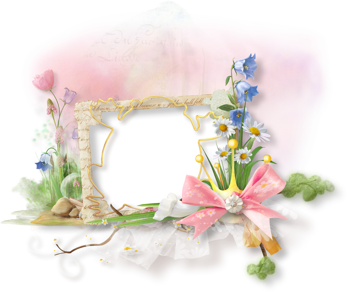 Cluster, cadre fleuri png . Flowery frame png transparent