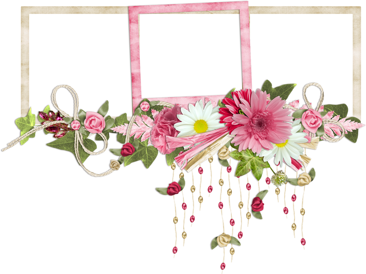 Cadre fleuri png transparent, cluster - Flowery frame png