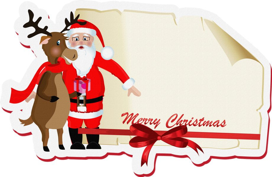 Etiquette de Noël png - Christmas label png, Santa Claus